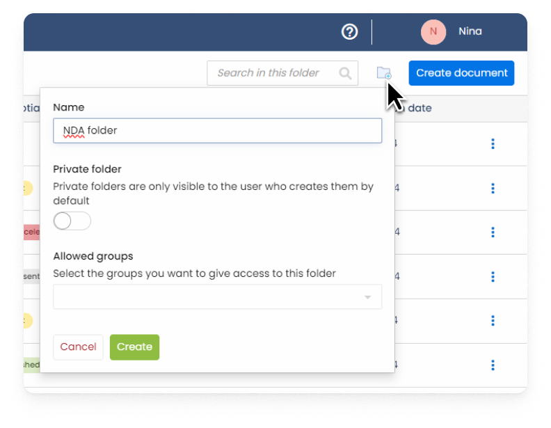 Create, move and delete folders Create, move and delete folders
